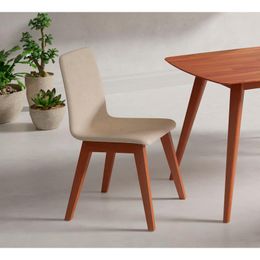 Home Affaire Stuhl &raquo;Sandy&laquo; () 2 Stk.mit verschiedenen Stuhlbeinfarben und Farbvarianten, Sitzh&ouml;he 47 cm beige Polyester B/H/T: 47cm x 88cm x 56cm, 2 