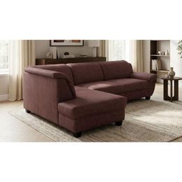OTTO home Ecksofa &raquo;Sillkeborg 254 x 186 cm, formsch&ouml;nes Sofa mit dunklen F&uuml;&szlig;en&laquo; mit Schlaffunktion, L-Form, aus Pet Friendly Bezug braun 100% 