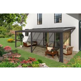Skan Holz Terrassendach &raquo;Monza&laquo; BxT: 648x257 grau Aluminium B/H/T: 648cm x 232cm