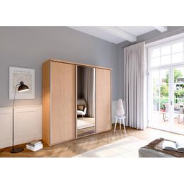 Priess Schwebet&uuml;renschrank &raquo;Arnsberg&laquo; mit Spiegel braun Holzwerkstoff Livorno Buche, B/H/T: 215cm x 211cm x 64,5cm, T&uuml;ren: 3 Stk., Basisausf&uuml;hrung