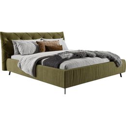 Home Affaire Polsterbett &raquo;Elloree, in 4 Breiten bis 200cm, auch in Leder&laquo; Kopfteilh&ouml;he 105 cm, belastbar bis 280 kg, auch in &Uuml;berl&auml;nge 220cm gr&uuml;n 100%