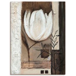 Artland Leinwandbild &raquo;Braune Tulpen II&laquo; Blumen 1 Stk. tlg. auf Holzrahmen gespannt wei&szlig; Leinwand B/H/T: 60cm x 80cm, Leinwandbild Blumen Hochformat, 1 Stk.