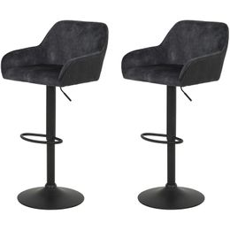 Hela Barhocker &raquo;DOLLIE&laquo; Set, 2 Stk. tlg. 360&deg; drehbar schwarz 100% Polyester B/H/T: 51cm x 87cm x 52cm, Breitcord Vintage