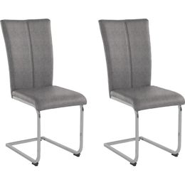 Home Affaire Freischwinger &raquo;Nils&laquo; (Set) 2 Stk.Stuhl belastbar bis 120 Kg, Gestell Metall im Chrom-Look oder Schwarz grau Holzwerkstoff, Metall, 