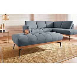 exxpo - sofa fashion Hocker &raquo;Palic, moderner Polsterhocker mit tollen Verarbeitungsdetails&laquo; blau B/H/T: 139cm x 47cm x 71cm, Webstoff