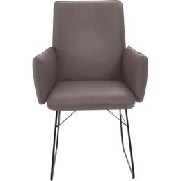 K+w Komfort & Wohnen K+W Komfort & Wohnen Armlehnstuhl () 1 Stk.Drahtkufengestell in Metall schwarz, Griff am R&uuml;cken, Steppung im Sitz braun B/H/T: 61cm x 91cm x 62cm, 1 