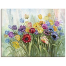 Artland Wandbild &raquo;Tulpenwiese I&laquo; Blumenwiese 1 Stk. tlg. als Leinwandbild, Poster in verschied. Gr&ouml;&szlig;en bunt Leinwand B/H/T: 80cm x 60cm, Leinwandbild 