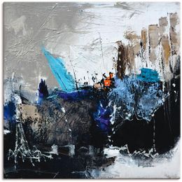 Artland Leinwandbild &raquo;Abstrakt II&laquo; Gegenstandslos 1 Stk. tlg. auf Holzrahmen gespannt blau Leinwand B/H/T: 50cm x 50cm, Leinwandbild Gegenstandslos 
