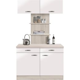 Optifit Buffet &raquo;Faro&laquo;, mit Metallgriffen, Breite 120 cm wei&szlig; akaziefarben, B/H/T: 120cm x 206,6cm x 60cm, Schubladen: 2 Stk. T&uuml;ren: 2 Stk.