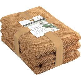 G&ouml;zze Handtuch Set &raquo;Viola&laquo; beige Frottier, Obermaterial: 100% Baumwolle 6 Stk., Frottier