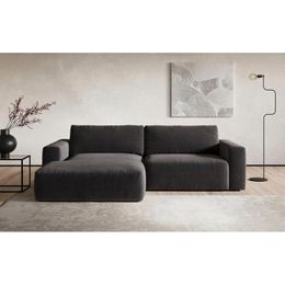 COTTA Ecksofa &raquo;Lasso L-Form, B: 288 cm&laquo; XL-Sofa mit Wellenunterfederung grau 88% Polyester, 12% Polyamid B/H/T: 288cm, Stoff Karo, Recamiere links