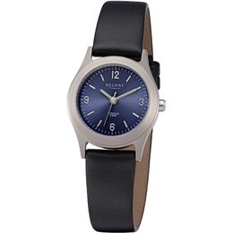 Regent Uhren Regent Damen Quarzuhr Armbanduhr, Damenuhr, Lederarmband, Titangeh&auml;use, &Oslash; ca. 26mm schwarz Einheitsgr&ouml;&szlig;e