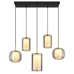 Globo LIGHTING LED Pendelleuchte &raquo;LAMPIGNA&laquo; LED-Modul 1 Stk. Warmwei&szlig; H&auml;ngelampe/H&auml;ngeleuchte/Wohnzimmer/Esstisch/rauchfarben 1 Stk.