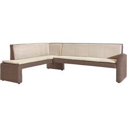 exxpo - sofa fashion Eckbank &raquo;Cortado, elegant und modern mit hohem Sitzkomfort&laquo; hohe Bodenfreiheit, sch&ouml;ne Detailverarbeitung braun Strukturstoff (88