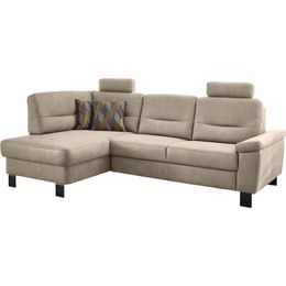 Die PlanBar Ecksofa &raquo;PP-PF23172 L-Form, Breite 244 cm&laquo; Eckgarnitur mit besonders kleinem Stellma&szlig; ca. 160 x 244 cm beige 100% Polyester B/H/T: 244cm x