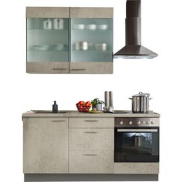 KOCHSTATION K&uuml;che &raquo;Trea&laquo; vormontiert, wahlweise mit E-Ger&auml;ten, Stellbreite 180 cm B/H/T: 180cm x 87cm x 58cm,mit E-Ger&auml;ten, Sp&uuml;lenschrank links