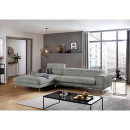 W.Schillig Ecksofa &raquo;piedroo, Designsofa mit tollem Sitzkomfort, bequem und elegant, L-Form&laquo; Kopfteilverstellung, wahlweise mit Sitztiefenverstellung, 