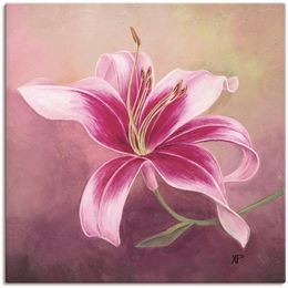 Artland Wandbild &raquo;Fr&uuml;he Lilie&laquo; Blumen 1 Stk. tlg. als Leinwandbild, Poster in verschied. Gr&ouml;&szlig;en lila Leinwand B/H/T: 50cm x 50cm, Leinwandbild Blumen 