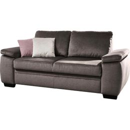 Die PlanBar Schlafsofa &raquo;MP-PD19021&laquo; mit L&auml;ngsschl&auml;ferfunktion 140x210 cm grau 100% Polyester B/H/T: 196cm x 90cm x 100cm, Velours