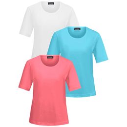 GOLDNER Shirt female size XXXL Turquoise / Coral / White