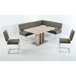 K+w Komfort & Wohnen K+W Komfort & Wohnen Essgruppe 4 Stk. tlg. langer Schenkel links oder rechts, 2 Freischwinger, 1 Funktionstisch beige B/H/T: 199cm x 89cm x 158cm, 