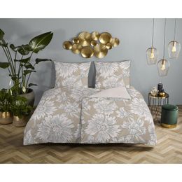 Descanso Wendebettw&auml;sche &raquo;Ancona&laquo; 2 Satin, Rei&szlig;verschluss, Paspel, Biese, Wendeoptik, Luxe, Blume Satin, Obermaterial: 100% Baumwolle B/L: 135cm x 200cm, 1 Stk