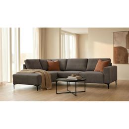 OTTO home Ecksofa &raquo;Tournon, L-Form, Breite 262 cm, Webstoff, Chenille&laquo; Designsofa im nordischen Stil, Wellenunterfederung, Metallf&uuml;&szlig;e grau 100% 