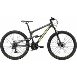 Bikestar Mountainbike 21 Gang Shimano RD-TY300 Schaltwerk Kettenschaltung f&uuml;r Damen und Herren, Kettenschaltung schwarz 39cm, 26 Zoll (66,04cm) Mountainbike