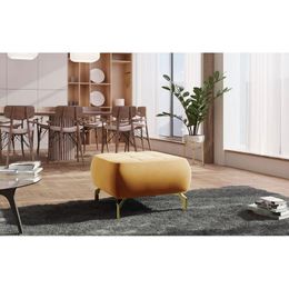Sit & More sit&more Polsterhocker &raquo;Orient 1&laquo; goldfarbene Metallf&uuml;&szlig;e gold 100% Polyester B/H/T: 69cm x 43cm x 69cm, Samtoptik