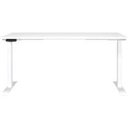 Germania Schreibtisch &raquo;Mailand, elektrisch h&ouml;henverstellbar&laquo; in Breitenvariante 120-180 cm, Made in Germany wei&szlig; B/H/T: 160cm x 91cm x 80cm