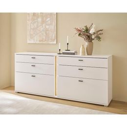 Home Affaire Sideboard &raquo;LONG ISLAND&laquo; 1 Stk. tlg. in moderner Trendfarbe,inklusive senkrechter Beleuchtung,Breite 200 cm wei&szlig; Holzwerkstoff B/H/T: 