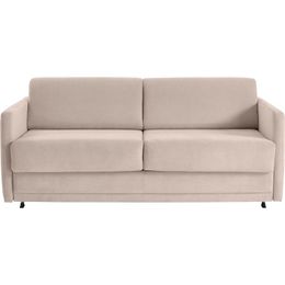 ATLANTIC HOME COLLECTION Schlafsofa &raquo;Limone&laquo; f&uuml;r Dauerschl&auml;fer geeignet inklusive hochwertige Matratze beige B/H/T: 178cm x 82cm x 93cm, Struktur soft