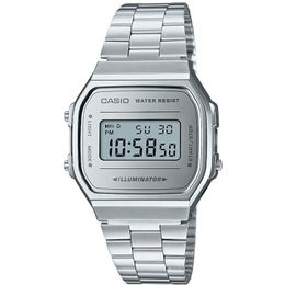 CASIO VINTAGE Damen CASIO VINTAGE Chronograph Quarzuhr, Armbanduhr,Damenuhr, Herrenuhr, Digitaluhr, Edelstahlarmband silber Einheitsgr&ouml;&szlig;e