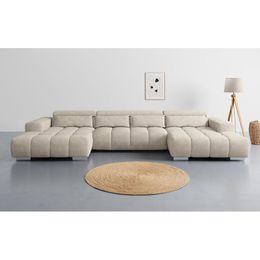 COTTA Wohnlandschaft &raquo;Orion U-Form, B: 400 cm&laquo; Kopfteilverstellung & 4 Kissen, optional elektr. Sitztiefenverstellung 100% POLYESTER (PES) B/H/T: 