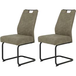 Hela Freischwinger &raquo;KERTIN&laquo; (Set) 2 Stk.XL Sitzbreite, Griff, Federkorb, 140kg belastbar schwarz Metall, Polyester, Stoff B/H/T: 48cm x 100cm x 64cm, 