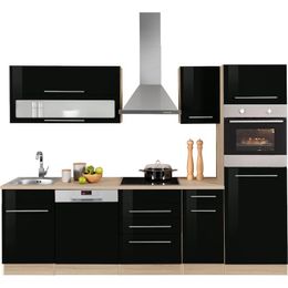 KOCHSTATION K&uuml;chenzeile &raquo;KS-Eton&laquo; ohne E-Ger&auml;te, Breite 270 cm schwarz B/H/T: 270cm x 60cm