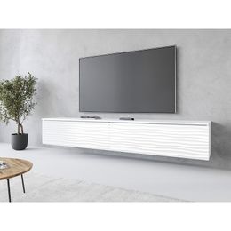 Home Affaire Lowboard &raquo;Vera, wahlweise mit oder ohne Beleuchtung&laquo; gefr&auml;ste MDF Front mit 3D Effekt, stehend und h&auml;ngend montierbar wei&szlig; B/H/T: 180cm x