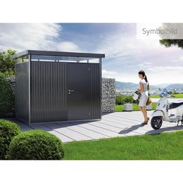 BioHort Ger&auml;tehaus &raquo;HighLine Gr. H4&laquo; quarzgrau-metallic grau Stahlblech Einheitsgr&ouml;&szlig;e