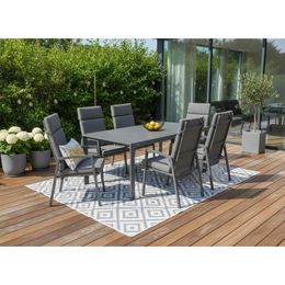 OTTO home Garten-Essgruppe &raquo;Maruja&laquo; Set, 6x Sessel, 6x Auflage, 1x Tisch, 13 tlg. bestehend aus 1 Tisch, 6 St&uuml;hlen und 6 Sitzauflagen Aluminium 