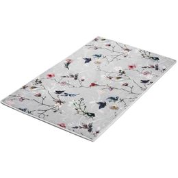 Kleine Wolke Badematte &raquo;Flores, Badvorleger, Badezimmer Teppich&laquo; H&ouml;he 5 mm rutschhemmend beschichtet fu&szlig;bodenheizungsgeeignet romantisch verspieltes Design mit 