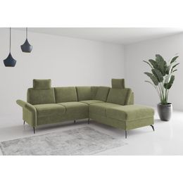 OTTO home Ecksofa &raquo;Rochelle&laquo; wahlweise mit Schlaffunktion, Bettkasten und Armteilverstellung gr&uuml;n 100% Polyester B/H/T: 240cm x 93cm x 216cm, 