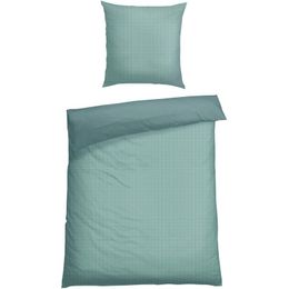 Schiesser Wendebettw&auml;sche &raquo;Lucy aus weicher Baumwolle im schlichten Minimaldessin&laquo; 2 Stk. MADE IN GREEN by OEKO-TEX -zertifiziert gr&uuml;n Feinbiber, Obermaterial: 