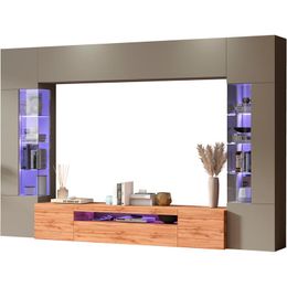 OTTO home Wohnwand &raquo;New Egypt&laquo; Breite 290cm, 4 Stk. tlg. braun Holzwerkstoff B/H/T: 290cmcm x 191,2cmcm x 40cmcm