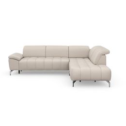 Sit & More sit&more Ecksofa &raquo;Cool L-Form&laquo; wahlweise mit Kopfteilverstellung und Vorziehsitz, motorisch grau B/H/T: 272cm x 79cm x 220cm, Luxus-Microfaser 
