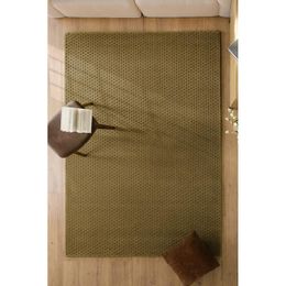 Wecon Home Teppich &raquo;Castello THREE&laquo; rechteckig 7 mm H&ouml;he Schurwolle, Kurzflor mit Hoch-Tief-Effekt, Wohnzimmer, Punktmuster braun Schurwolle B : 160cm