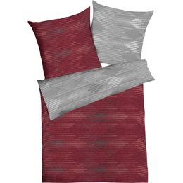 Kaeppel Wendebettw&auml;sche &raquo;Ikat&laquo; 2 Stk. angenehm w&auml;rmend rot Mako-Satin, Obermaterial: 100% Baumwolle B/L: 140cm x 200cm, 1 Stk., 1 Stk., Mako-Satin, B/L: 70cm 