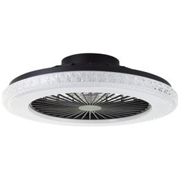 Brilliant LED Deckenleuchte &raquo;Badria&laquo; 1 Stk. RGB warmwei&szlig; - kaltwei&szlig; mit Ventilator, 49 cm, digitales RGB, 4700 lm, dimmbar, 3000-6500 K schwarz &Oslash; 49cm H: 14cm, 