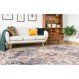 Arte Espina Teppich &raquo;Indiana 100&laquo; rechteckig 10 mm H&ouml;he Vintage Optik, Wohnzimmer grau Baumwolle, Polyester B : 80cm 1 Stk., 10mm, L: 150cm