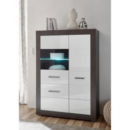 Home Affaire Vitrine &raquo;Etero&laquo; H&ouml;he 142 cm grau B/H/T: 100cm x 142cm x 35cm