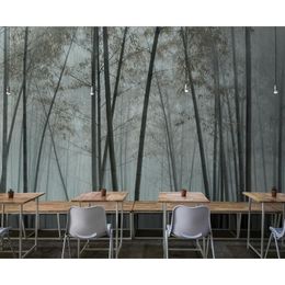 Livingwalls living walls Fototapete &raquo;Walls by Patel In The Bamboo&laquo; glatt Vlies, Wand grau Vlies B/L: 4m x 2,7m